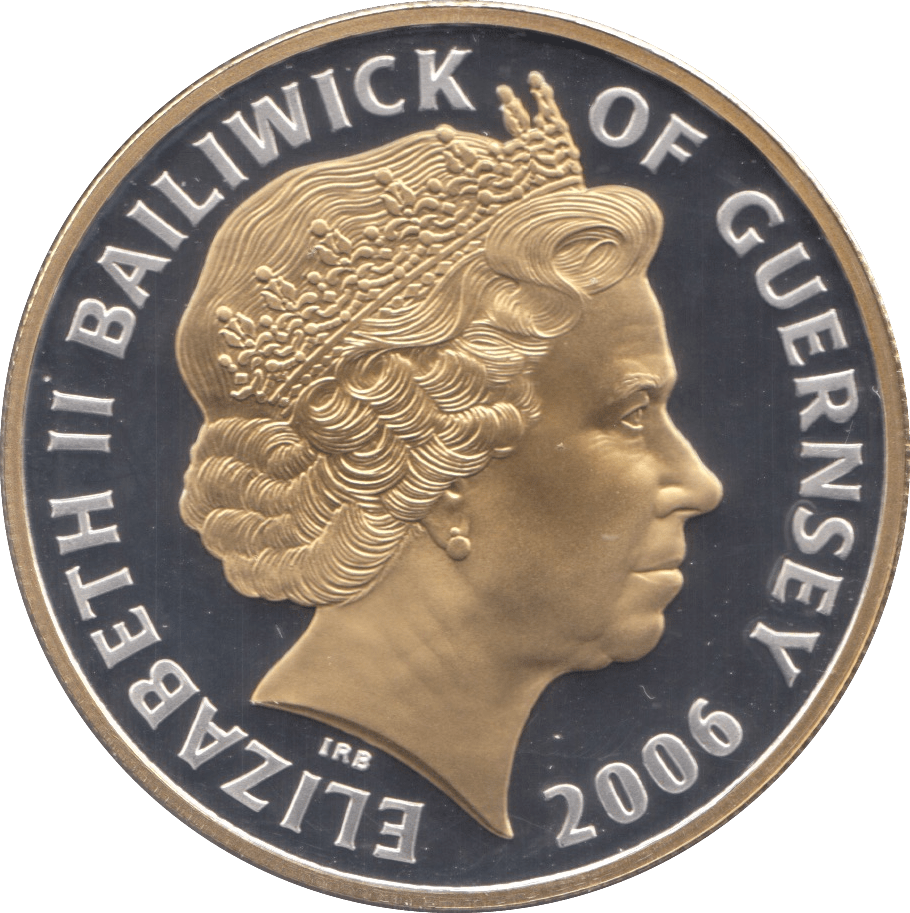 2006 SILVER PROOF FIVE POUNDS GUERNSEY SILVER WORLD COINS ...