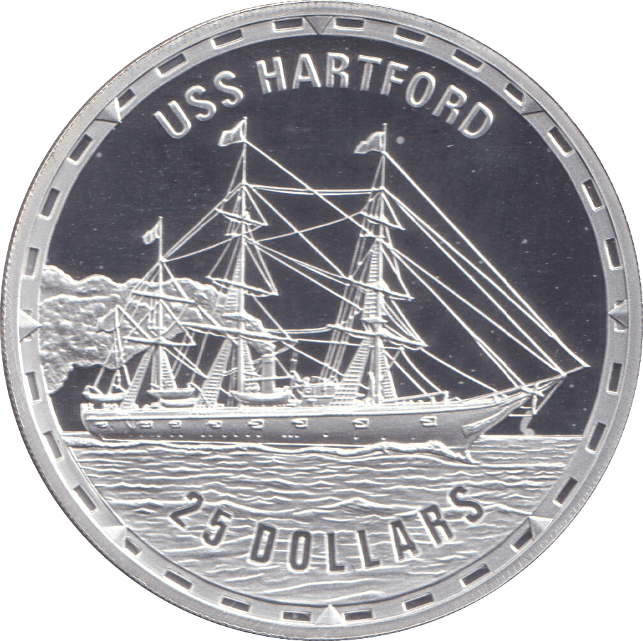 2007 SILVER PROOF 25 DOLLAR USS HARTFORD – Cambridgeshire Coins