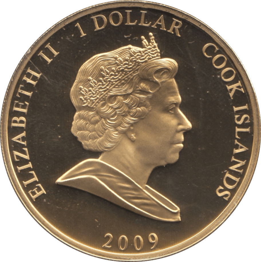 2009 COOK ISLANDS $1 COMMEMORATIVE COIN MOON LANDING WORLD COINS ...