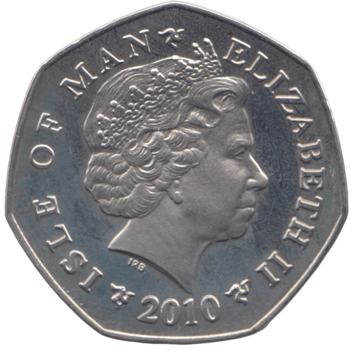 2009 COLOURED CHRISTMAS 50P FIVE GOLD RINGS ISLE OF MAN ( BUNC ) 50P ...