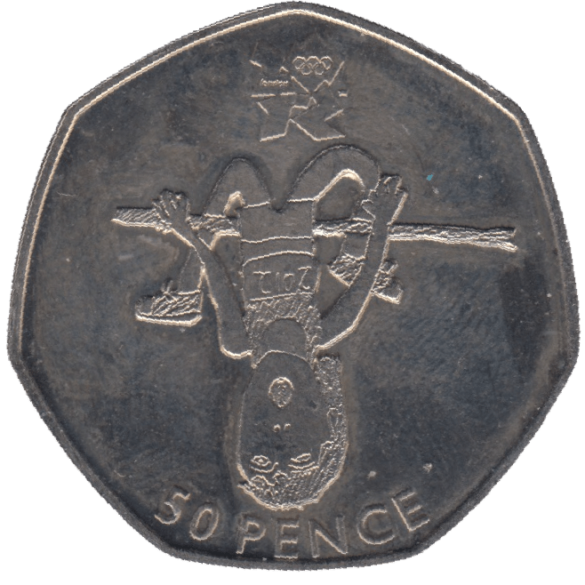 2011 BRILLIANT UNCIRCULATED LONDON OLYMPIC 2012 50p HIGH JUMP 50p BU ...