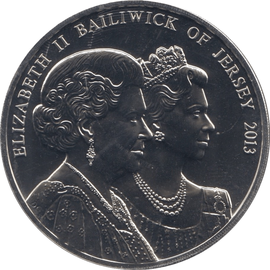 2013 FIVE POUNDS BAILIWICK OF JERSEY £2 BU Cambridgeshire Coins ...