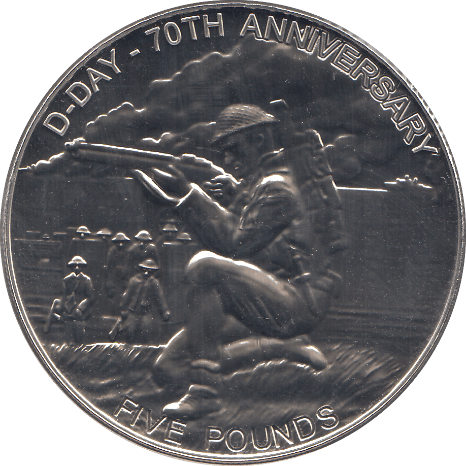2014 FIVE POUNDS D-DAY 70TH ANNIVERSARY BAILIWICK OF GUERNSEY ( BU ...