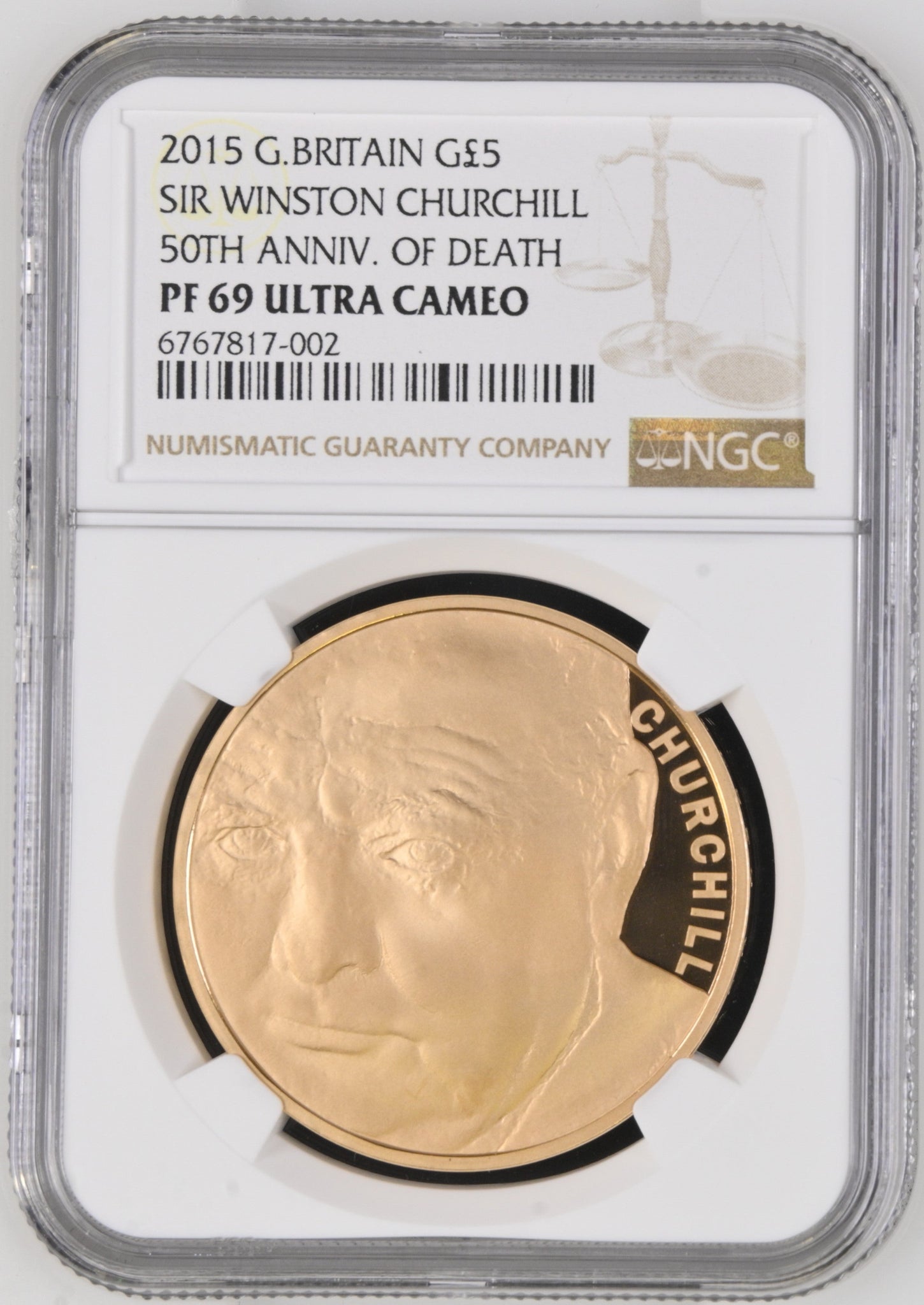 2015 GOLD PROOF £5 SOVEREIGN ( NGC ) PF 69 ULTRA CAMEO 50TH ANNIVERSARY ...