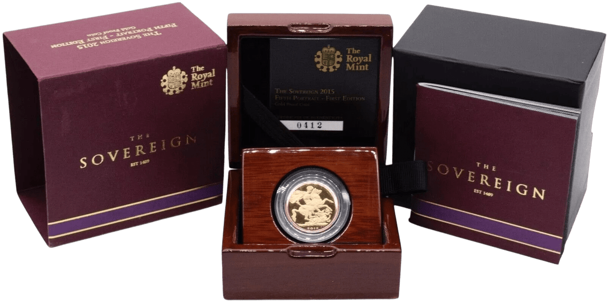 2015 GOLD PROOF SOVEREIGN BOXED 5TH HEAD GOLD PROOF SOVEREIGNS ...