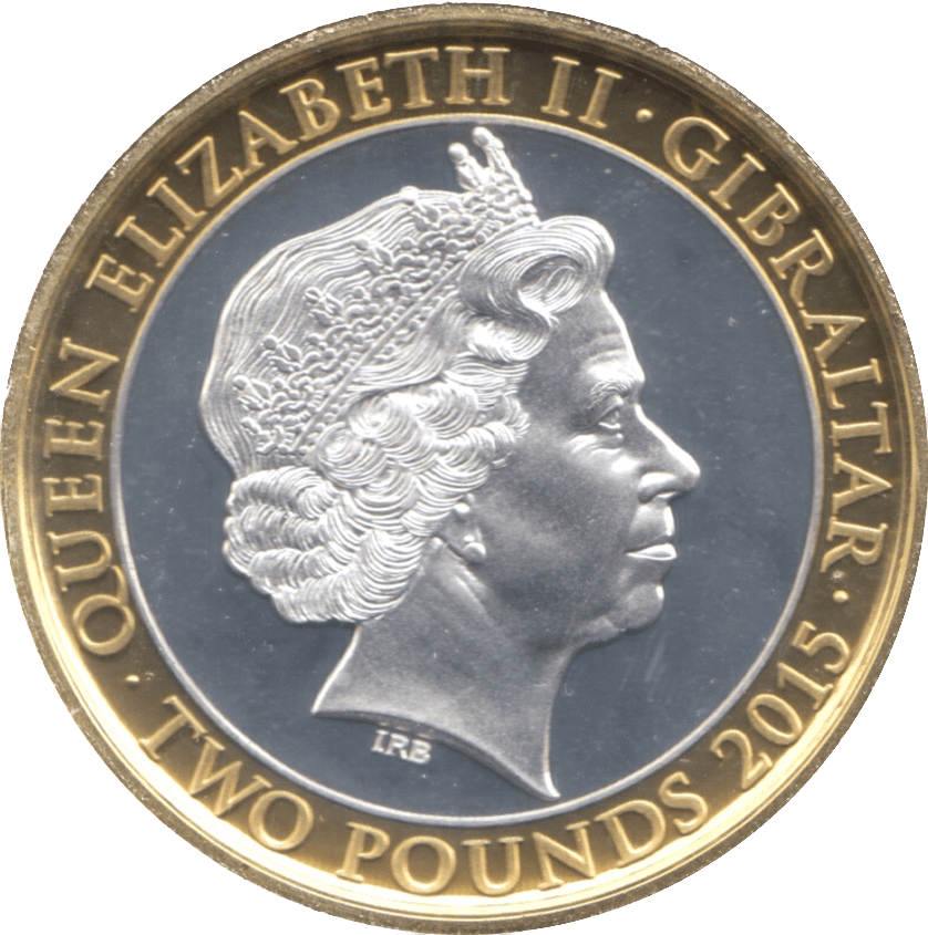 2015 SILVER PROOF £2 GIBRALTAR CHURCHILL FORWARD SILVER WORLD COINS ...