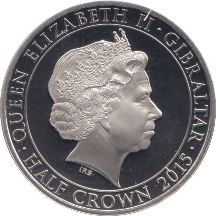 2015 SILVER PROOF HALFCROWN GIBRALTAR CHURCHILL SURRENDER SILVER WORLD ...