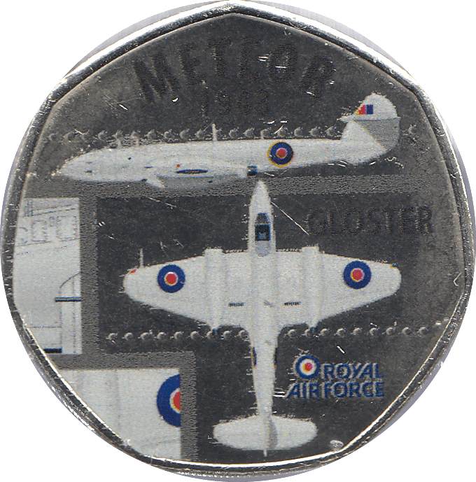 2016 50P SHAPED MEDALLION METEOR 1943 RAF WORLD COINS Cambridgeshire ...