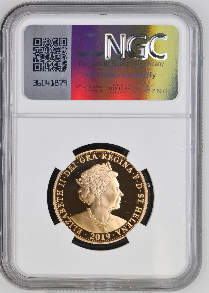 2019 GOLD PROOF GOTHIC CROWN SHIELD ST. HELENA NGC PF 69 ULTRA CAMEO ...