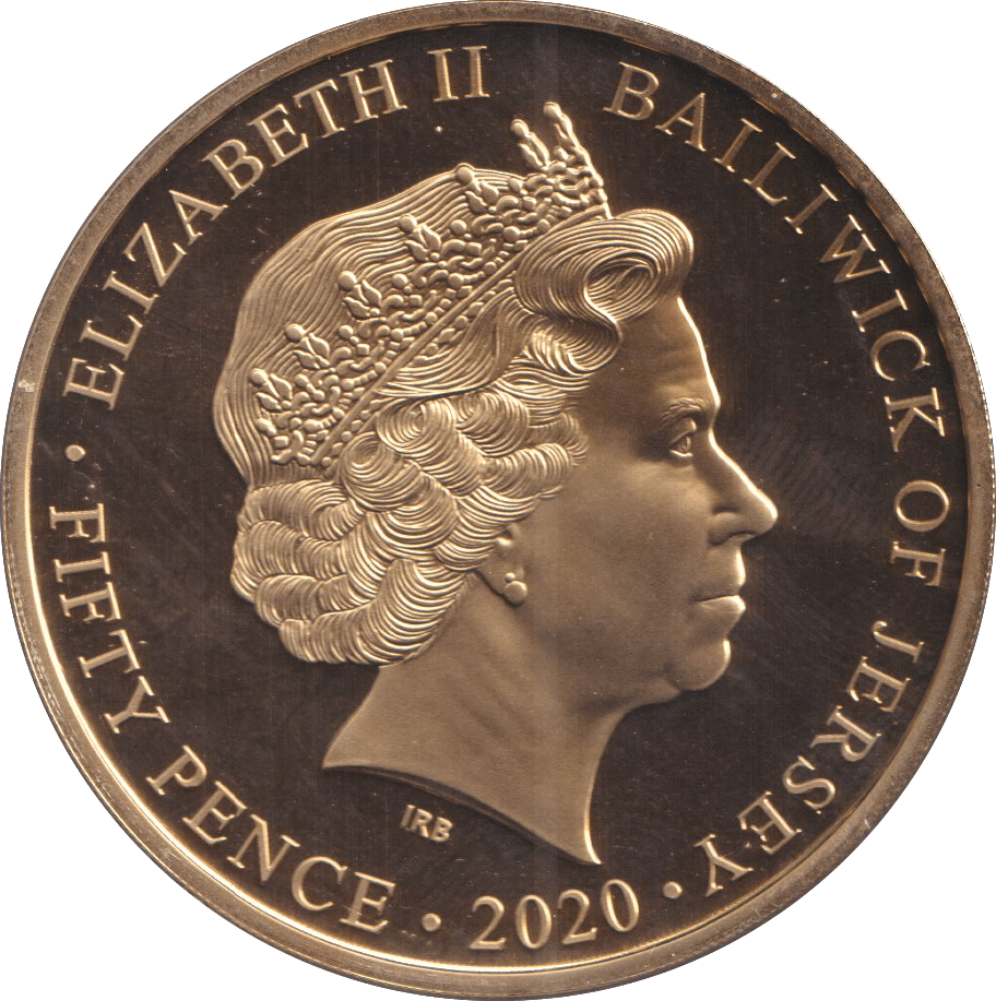 2020 50P BAILIWICK OF JERSEY 1945-2020 VICTORY 5 WORLD COINS ...