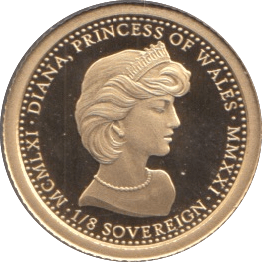 2021 ASCENSION ISLANDS PRINCESS DIANA GOLD PROOF 1/8 SOVEREIGN Gold ...