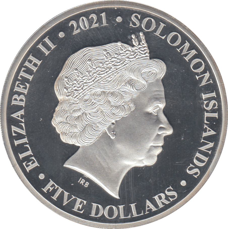 2021 FIVE DOLLAR SOLOMON ISLAND SILVER PROOF SILVER WORLD COINS ...