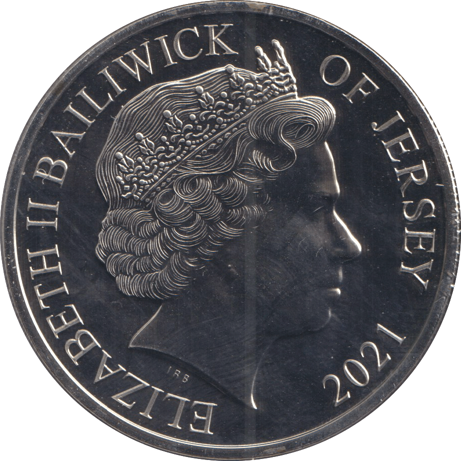 2021 FIVE POUNDS 100 YEARS BAILIWICK OF JERSEY WORLD COINS ...