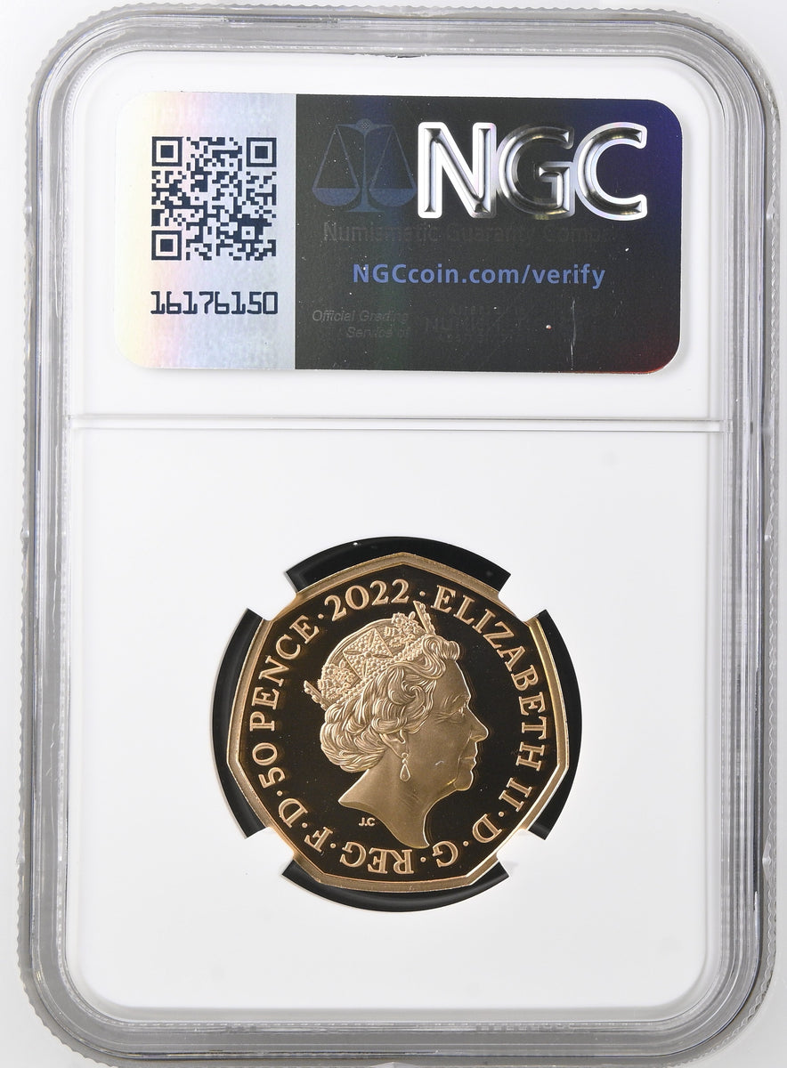 2022 GOLD PROOF 50P QE II PLATINUM JUBILEE NGC PF70 ULTRA CAMEO NGC ...
