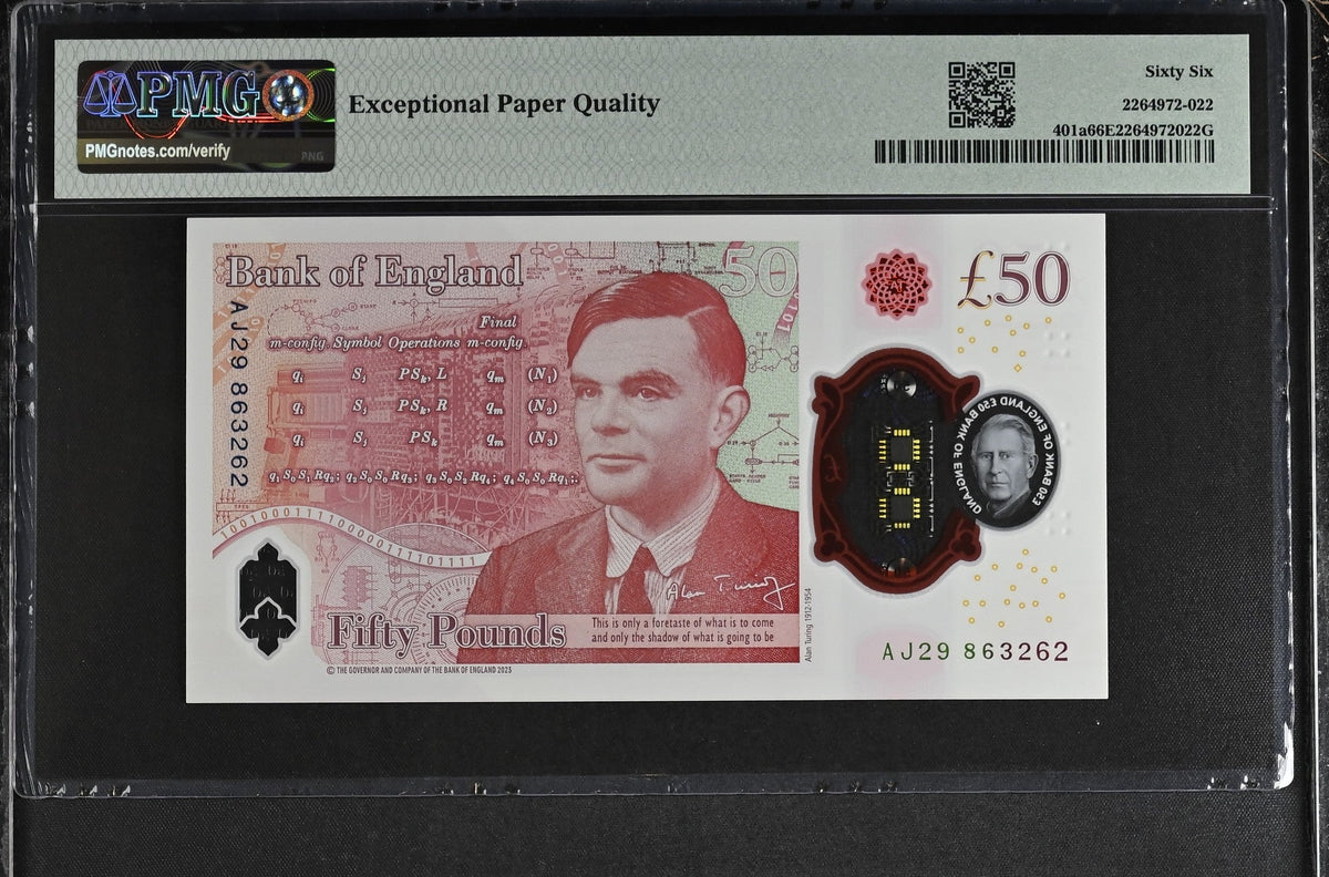 2023 FIFTY POUNDS BANKNOTE S. JOHN P401a PMG 66 GEM UNCIRCULATED ...