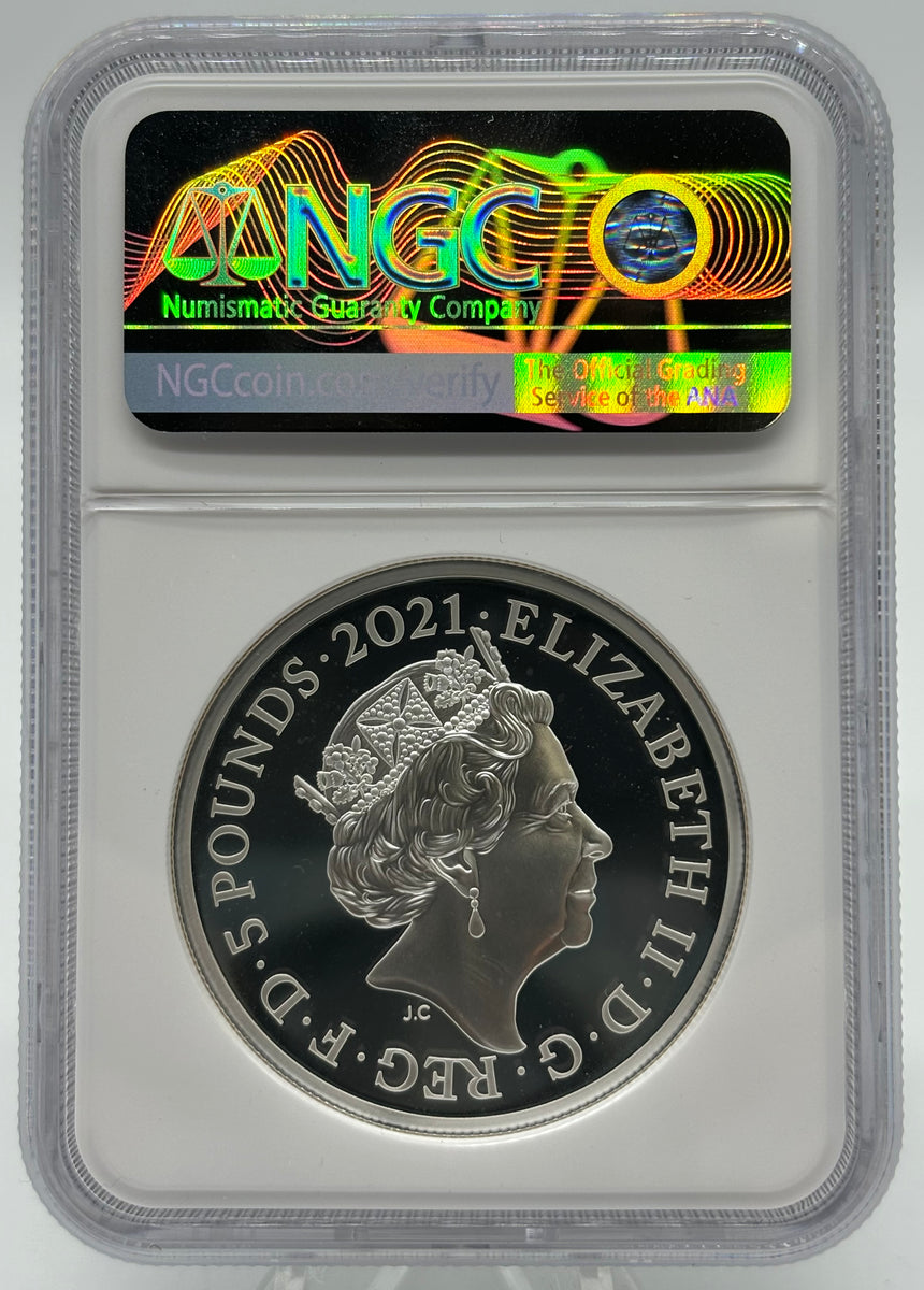 2021 TWO OUNCE SILVER PROOF THE GREAT ENGRAVERS £5 ( NGC PF69 ULTRA ...