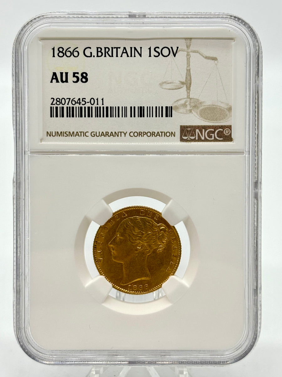 1866 GOLD SOVEREIGN (NGC) AU 58 NGC CERTIFIED COINS Cambridgeshire ...