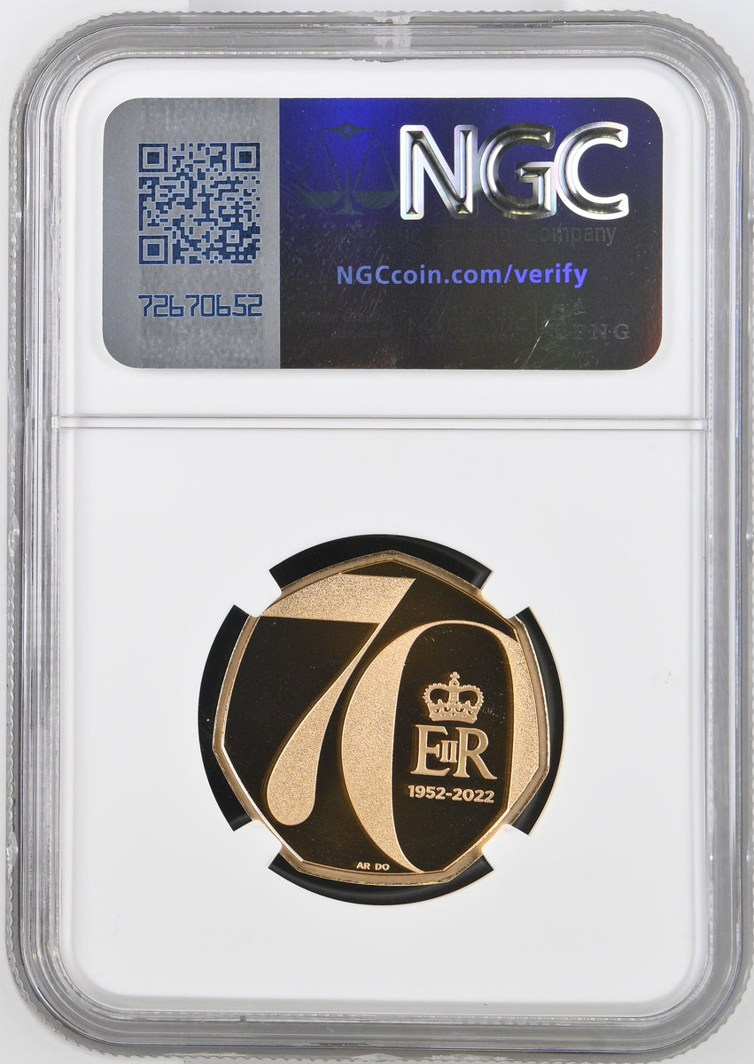 2022 GOLD PROOF 50P CORONATION OBVERSE PF 70 ULTRA CAMEO NGC GOLD 50P ...