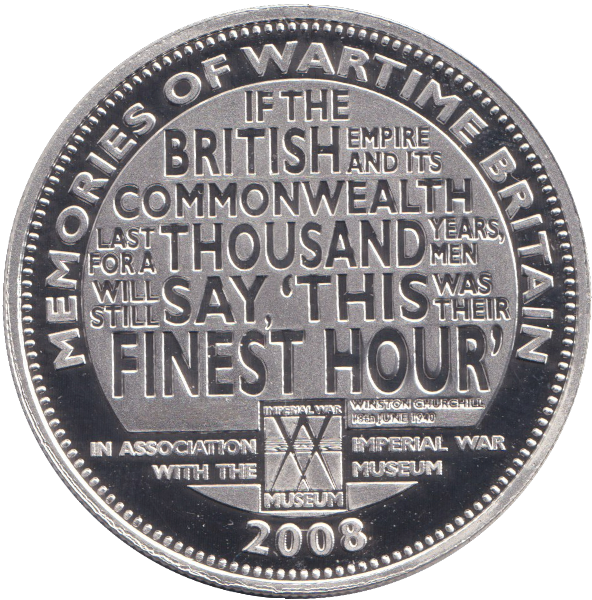2008 SILVER PROOF CROWN - PRIME MINISTER CHURCHILL – Cambridgeshire Coins
