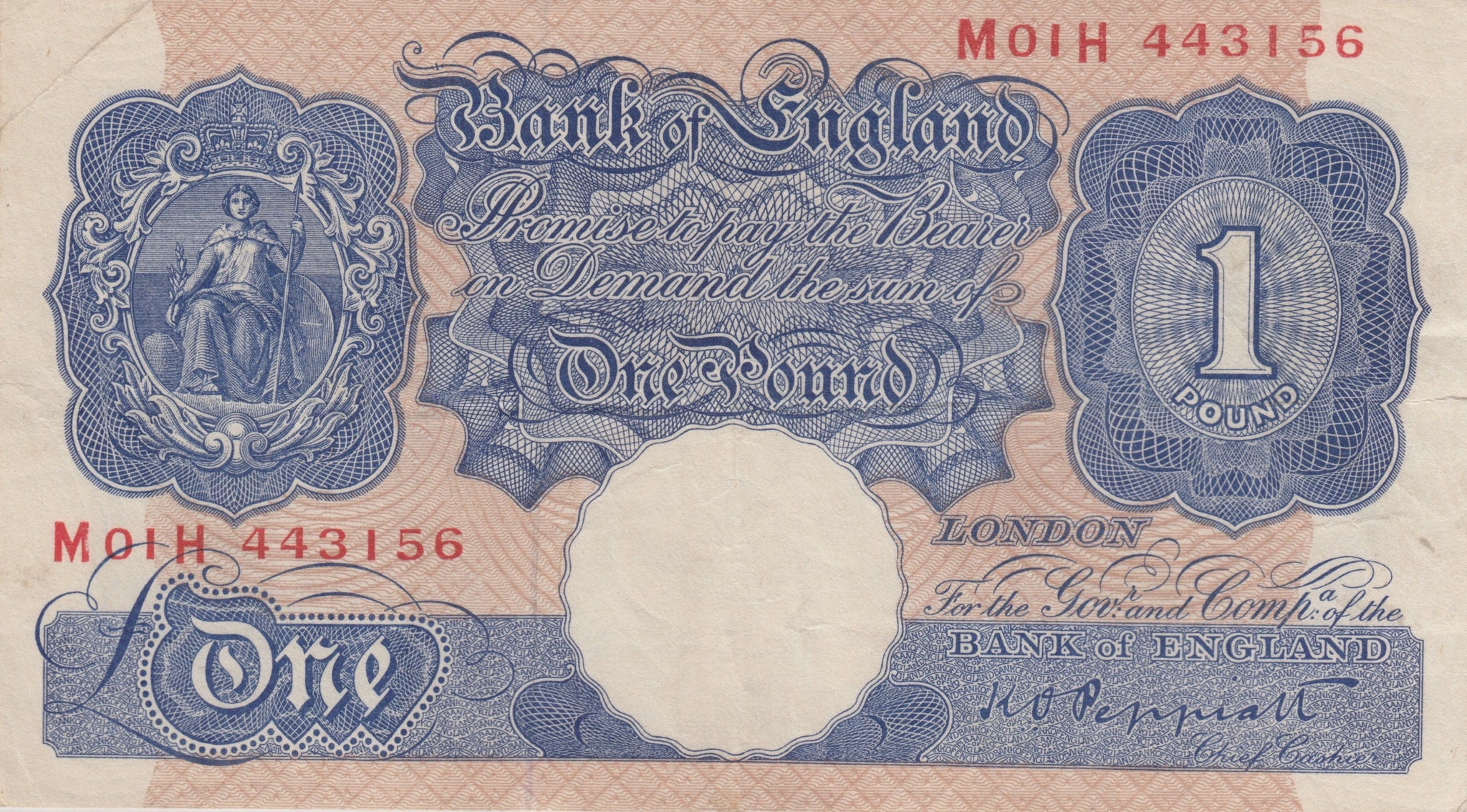 ONE POUND BANKNOTE PEPPIATT REF £1-61 £1 BANKNOTE Cambridgeshire Coins ...