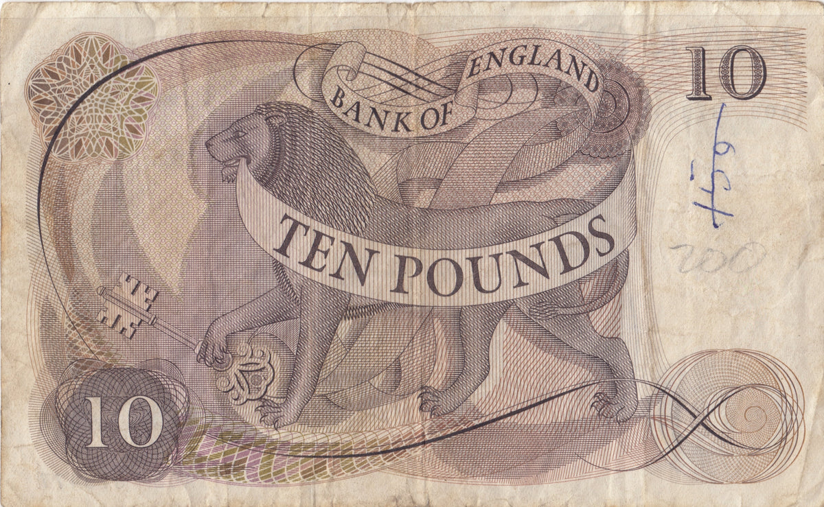 TEN POUNDS BANKNOTE HOLLOM REF £10-73 £10 Banknotes Cambridgeshire ...