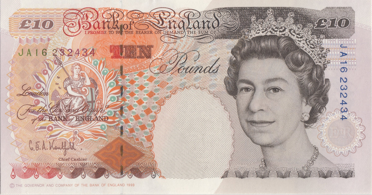 TEN POUNDS BANKNOTE KENTFIELD REF £10-74 £10 Banknotes Cambridgeshire ...