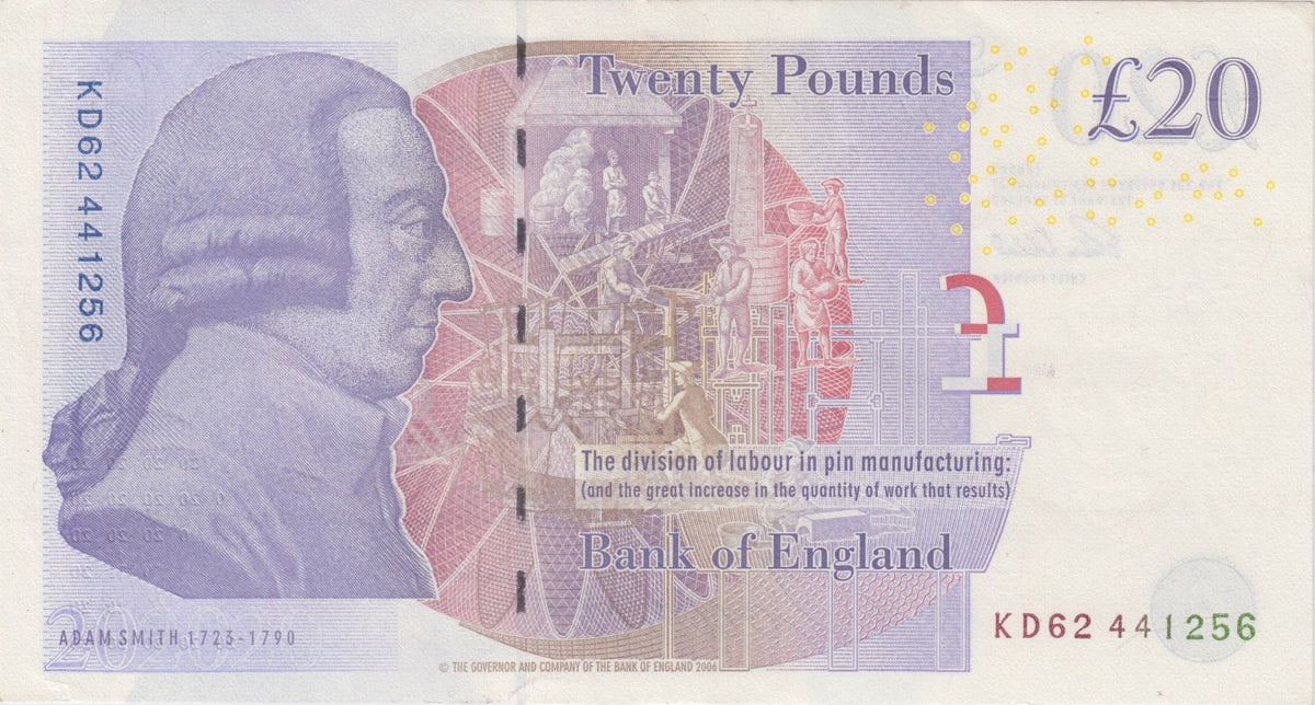 TWENTY POUNDS BANKNOTE VICTORIA CLELAND REF £20-26 £20 BANKNOTES ...