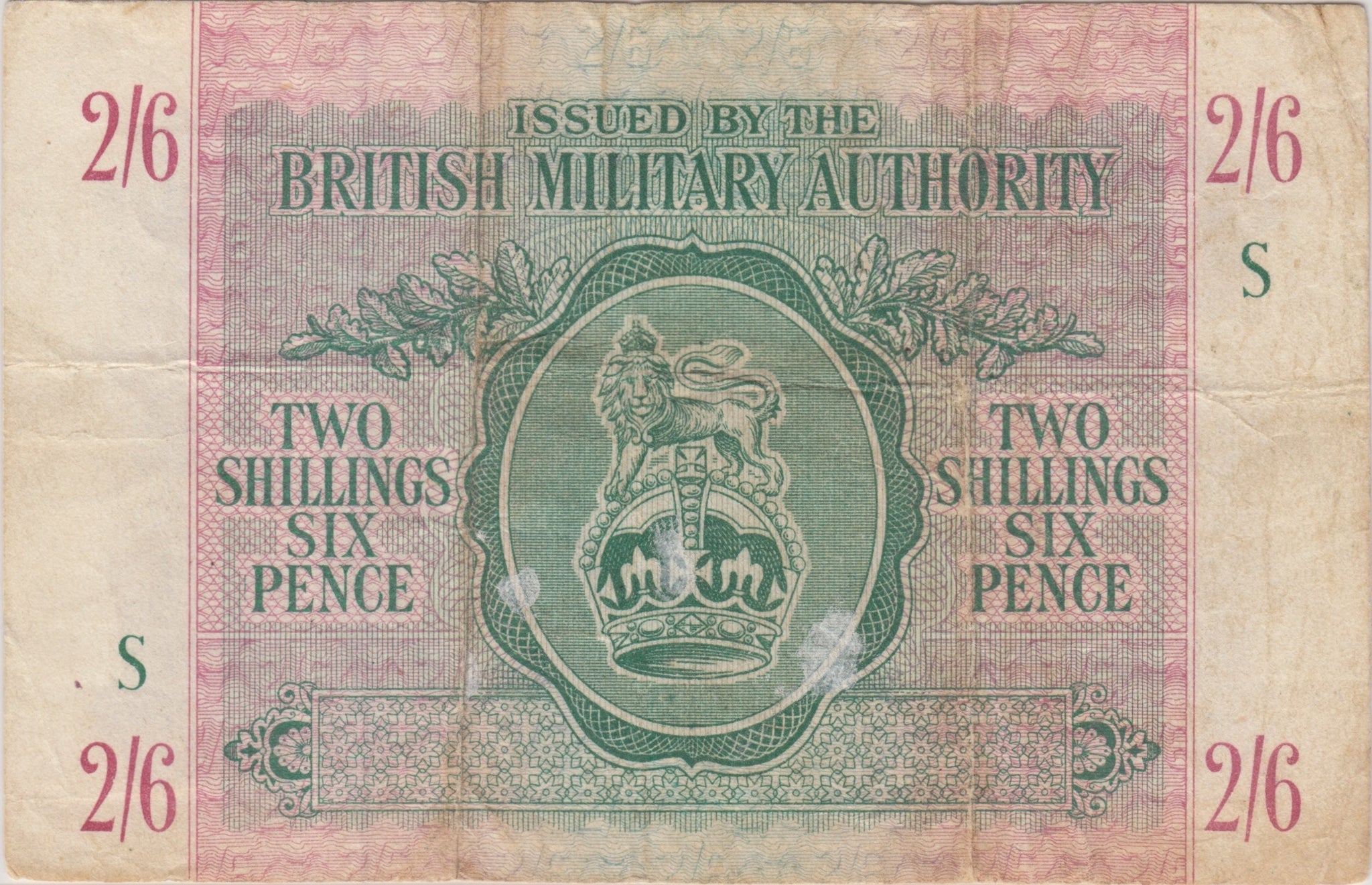 TWO SHILLINGS AND SIXPENCE BRITISH ARMED FORCES ENGLISH BANKNOTE REF ...