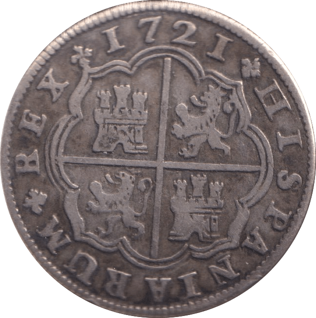 1721 SILVER SPAIN 2 REALES SILVER WORLD COINS Cambridgeshire Coins ...