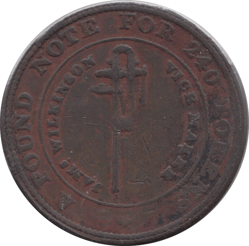 1812 DUDLEY JAMES WILKINSON VICE MAKER PENNY TOKEN Token Cambridgeshire ...
