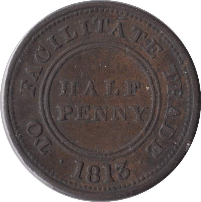 1813 HALF PENNY TOKEN JOHN KNAPP JUNIOR WORCESTER HALFPENNY TOKEN ...