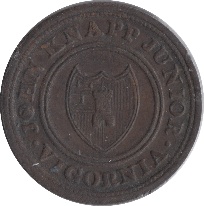 1813 HALF PENNY TOKEN JOHN KNAPP JUNIOR WORCESTER HALFPENNY TOKEN ...