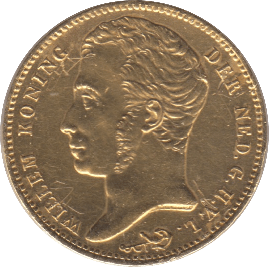 1840 GOLD 10 GUILDER NETHERLANDS Gold World Coins Cambridgeshire Coins ...