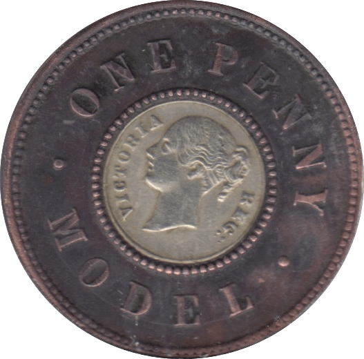 1844 VICTORIAN ONE PENNY MODEL TOY MONEY TOY MONEY Cambridgeshire Coins ...