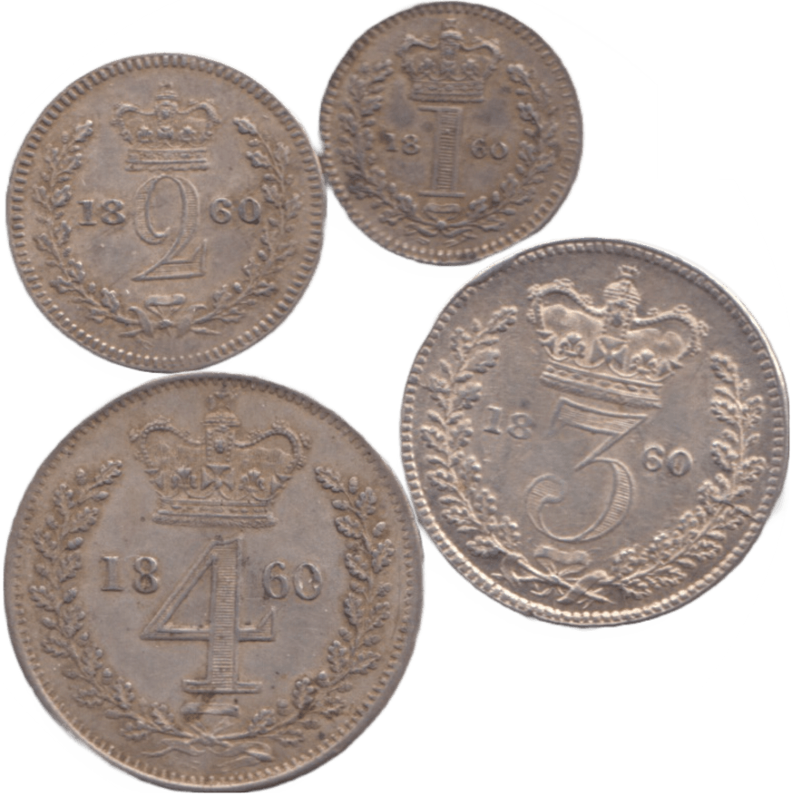 1860 MAUNDY SET VICTORIA Maundy Set Cambridgeshire Coins ...
