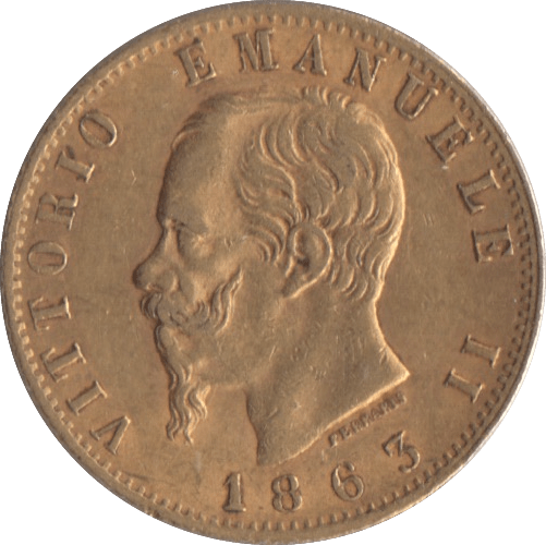 1863 GOLD 20 LIRA ITALY Gold World Coins Cambridgeshire Coins ...