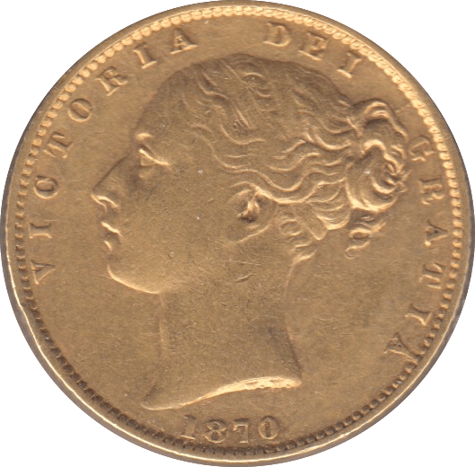 1870 GOLD SOVEREIGN ( GVF ) DIE 114 SHIELD BACK - Cambridgeshire Coins ...