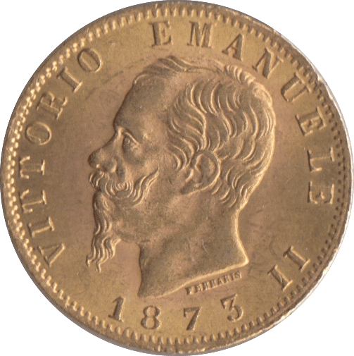 1873 GOLD 20 LIRA ITALY Gold World Coins Cambridgeshire Coins ...