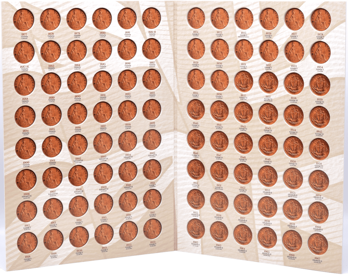 1877 - 1967 GREAT BRITISH HALF PENNY COIN COLLECTION ALBUM Coin Album ...
