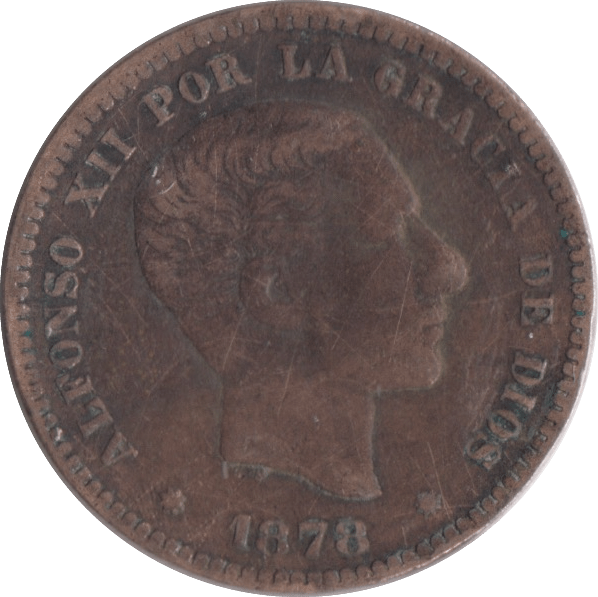 1878 SPAIN 5 CENTIMES SILVER WORLD COINS Cambridgeshire Coins ...