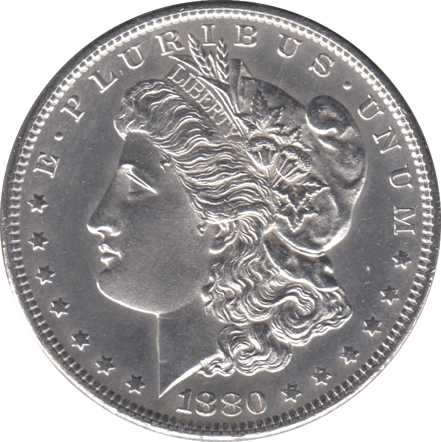 1880 SILVER MORGAN DOLLAR SAN FRANCISCO MINT SILVER WORLD COINS ...