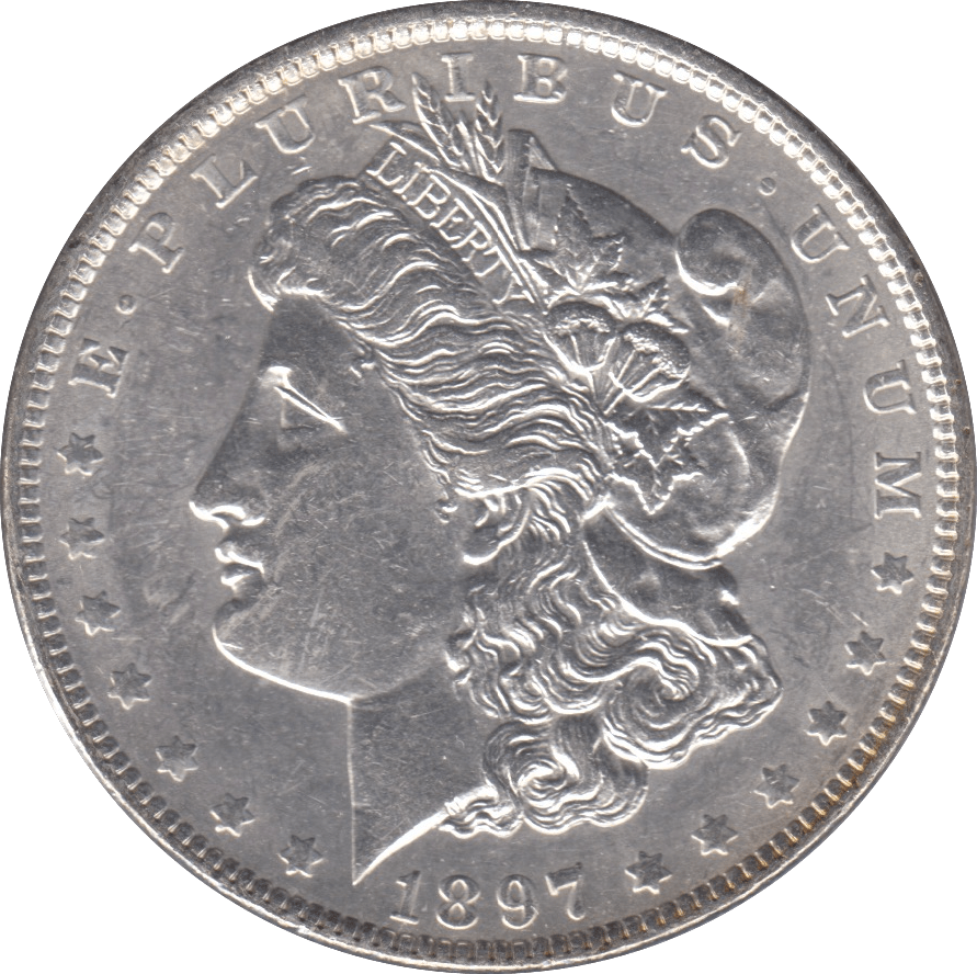 1897 USA SILVER MORGAN DOLLAR PHILADELPHIA MINT SILVER WORLD COINS ...