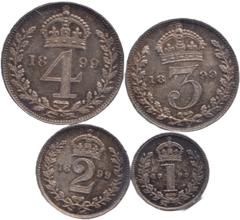 1899 MAUNDY SET VICTORIA Maundy Set Cambridgeshire Coins ...