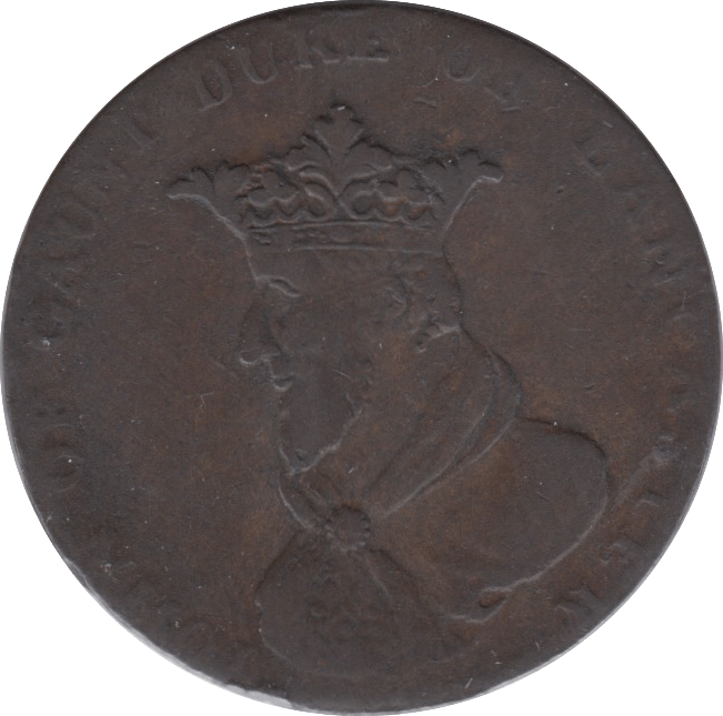 18TH CENTURY HALFPENNY TOKEN CORK JOHN OF GAUNT HM AND CO CYPHER PLAIN ...
