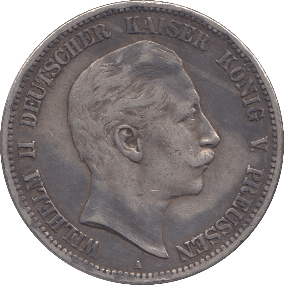 1907 SILVER GERMAN 5 MARK SILVER WORLD COINS Cambridgeshire Coins ...