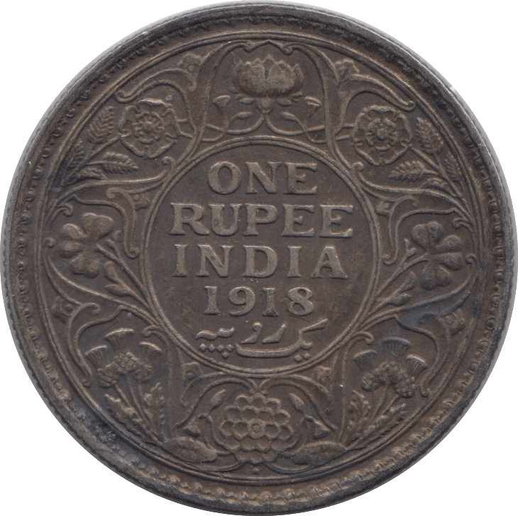 1918 INDIAN SILVER ONE RUPEE SILVER WORLD COINS Cambridgeshire Coins ...