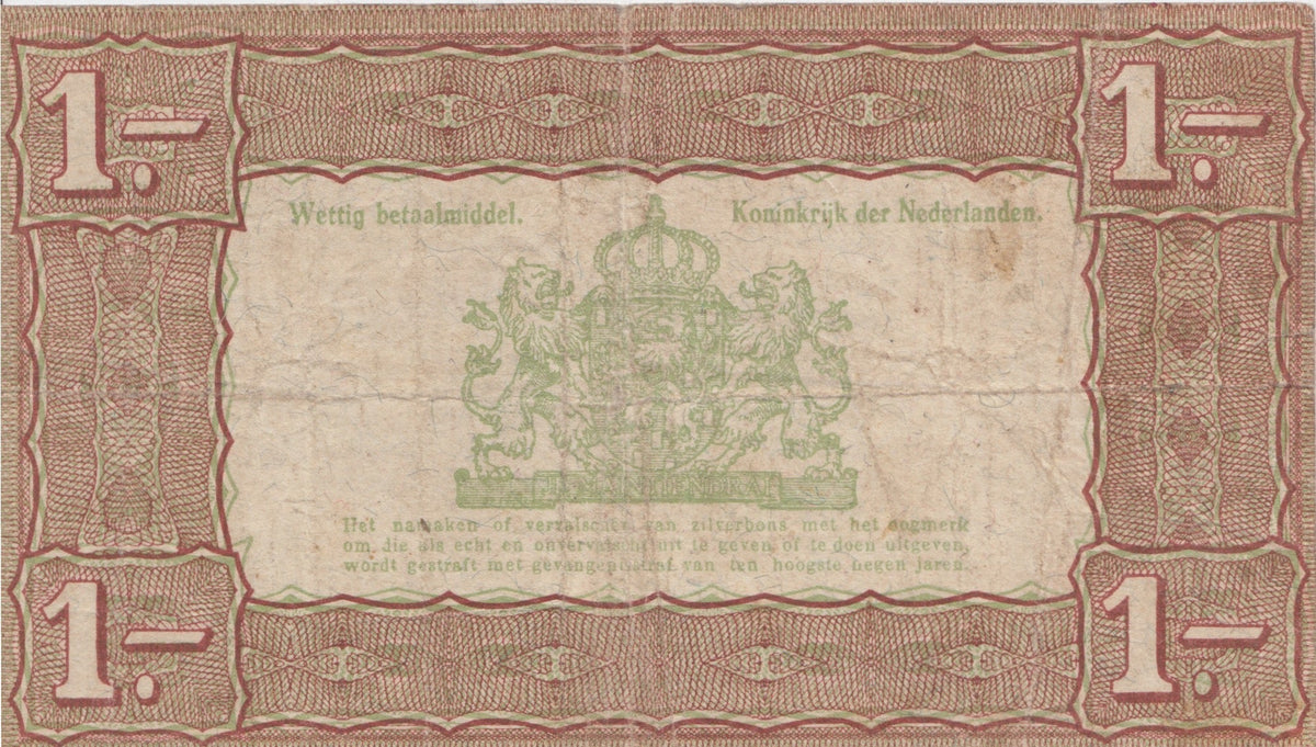 1938 ONE GULDEN BANKNOTE NETHERLANDS REF 919 - Cambridgeshire Coins ...