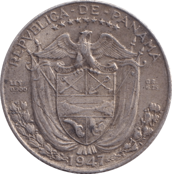 1947 1/10 BALBOA PANAMA WORLD COINS Cambridgeshire Coins ...