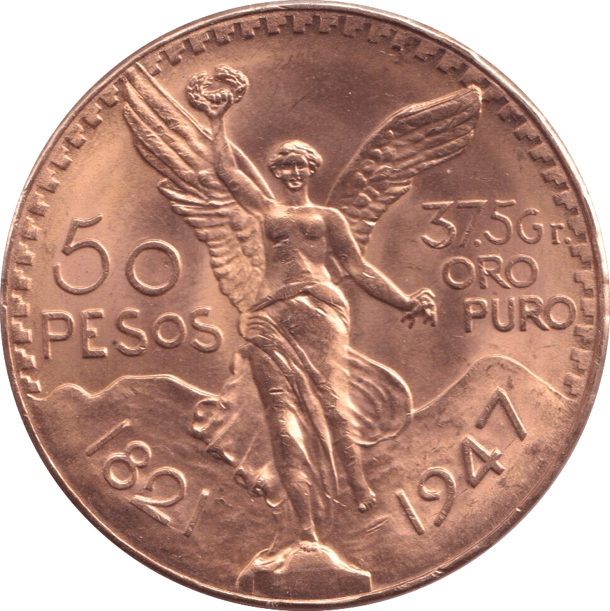 1947 GOLD 50 PESO MEXICO Gold World Coins Cambridgeshire Coins ...
