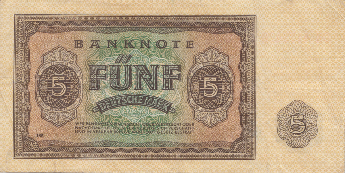 1948 funf deutsche mark banknote DK 4173428 REF 187 - Cambridgeshire ...